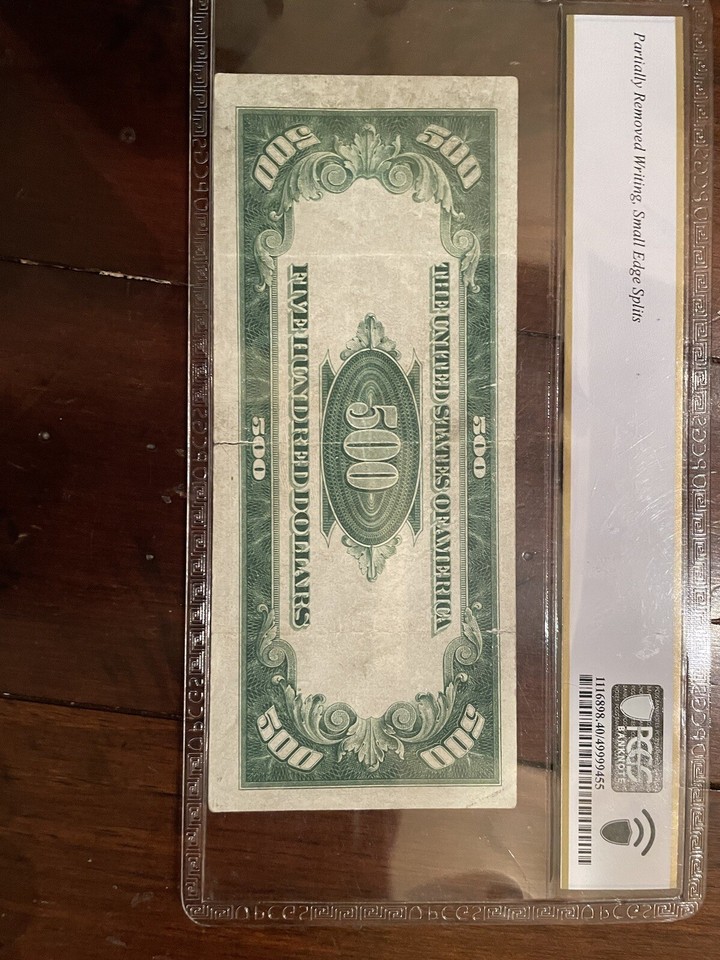 $500 1934 Note Light Green Seal beautiful specimen, extremely fine ...