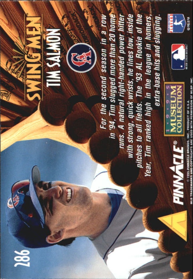 1995 Pinnacle Museum Collection Angels Baseball Card #286 Tim Salmon SM ...