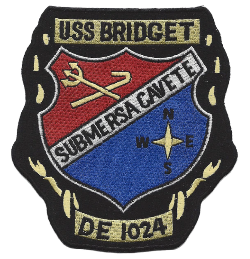4.75" NAVY USS BRIDGET DE 1024 EMBROIDERED PATCH | eBay