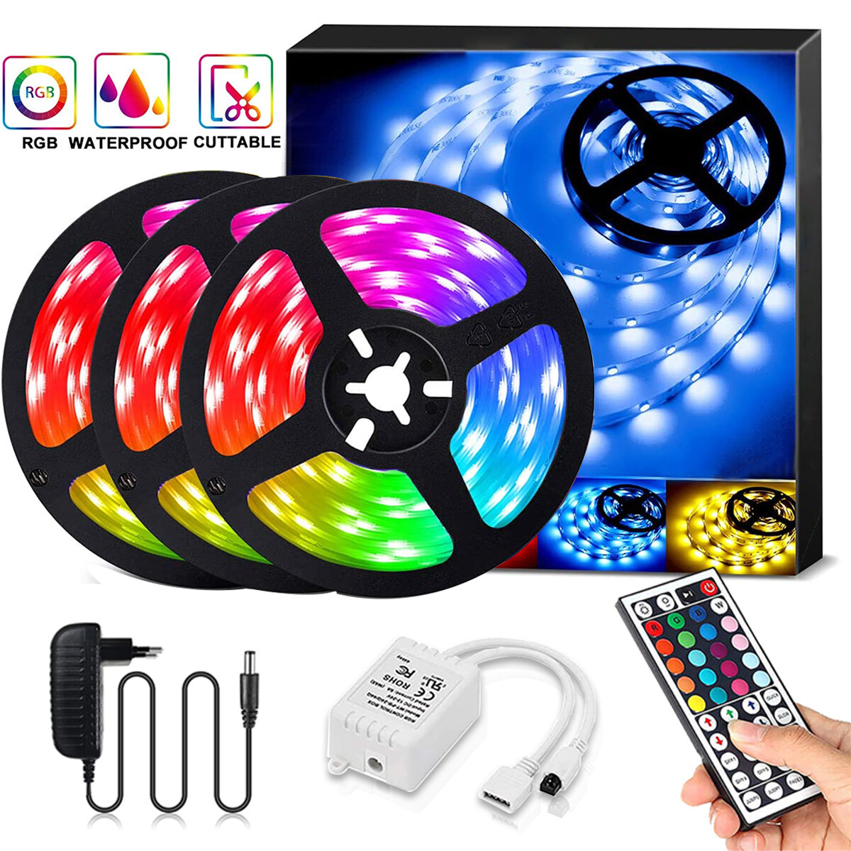 LED Stripe Streifen Leiste RGB 5050 Lichtleiste Farbwechsel ...