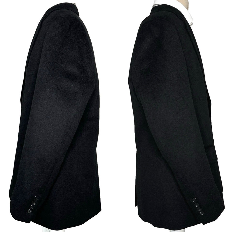 Tasso Elba Cashmere Blazer Coat Men 40S Black SB 2B 100%Cashmere Jacket ...