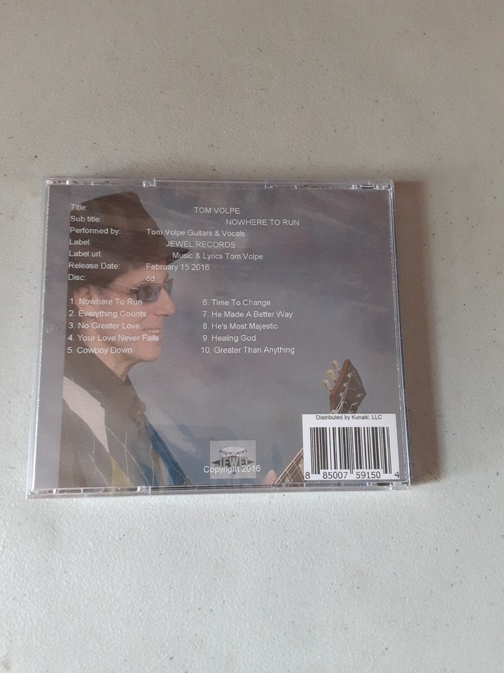 Nowhere To Run by Tom Volpe (CD, 2016) Brand New, Sealed, Contemporary ...