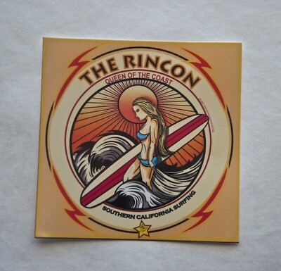 THE RINCON SURFBREAK CALIFORNIA SURFING SURF ART Decals Stickers 4.5"x ...