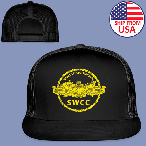 SWCC Naval Special Warfare Adjustable Black Trucker Hat Cap Size Adult ...