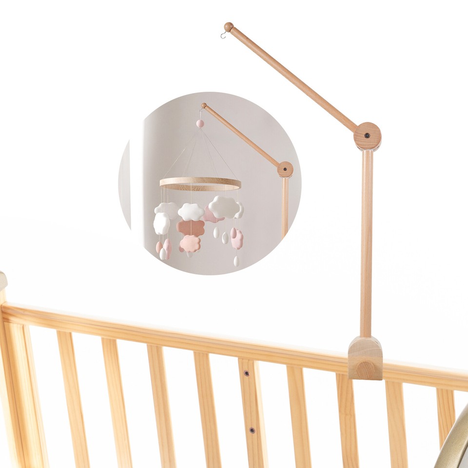 Baby Crib Mobile Arm 27inch Wooden Crib Mobile Holder Angle and Height ...