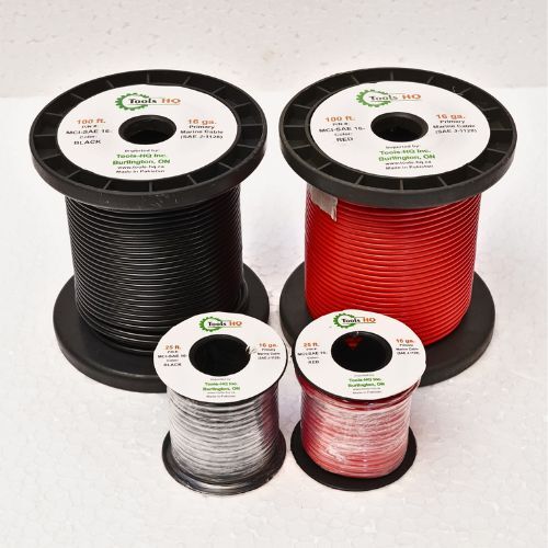 16 AWG Gauge Primary Marine Grade Cable Tinned COPPER OFC Wire 25 50 ...