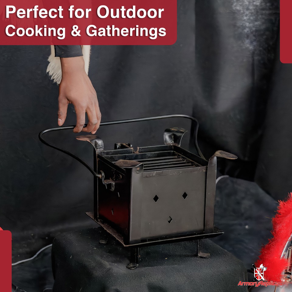 100% Hand Riveted Outdoor Ancient Roman Fire Pit Grill Heavy-Duty ...