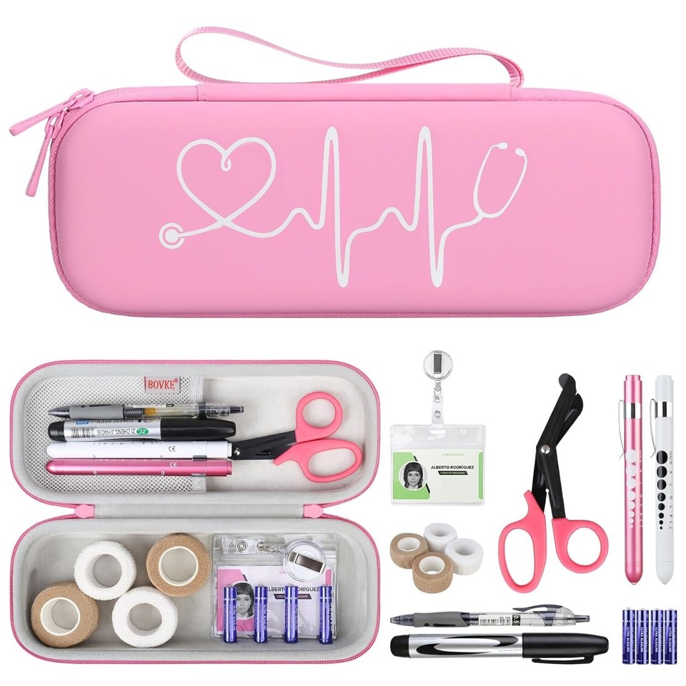 Nursing Medical Supplies Kit with Stethoscope Case Scissors Penlights ...
