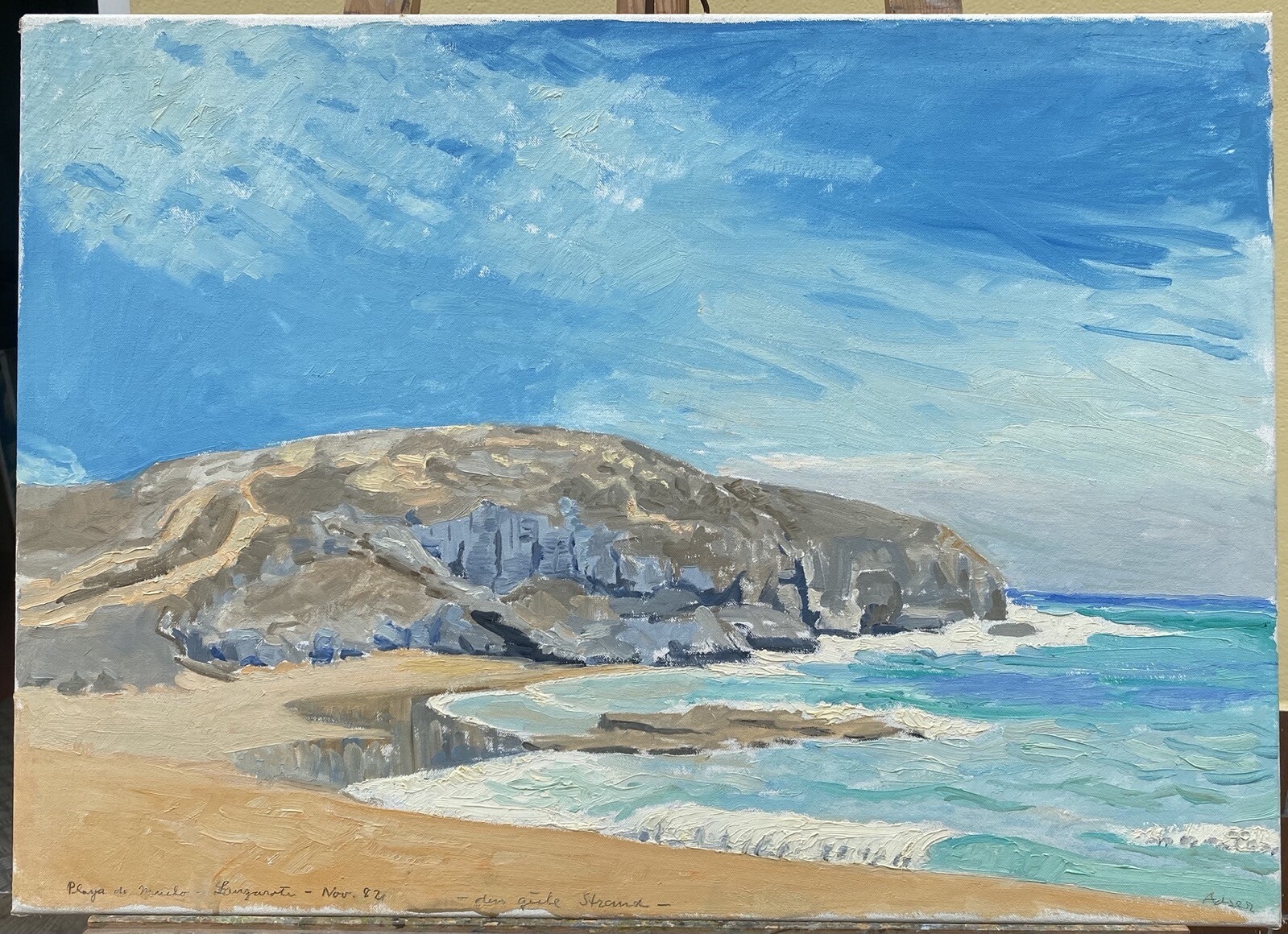 Impressionist Karl Adser Playa De Muelo Lanzarote Coastal Landscape ...