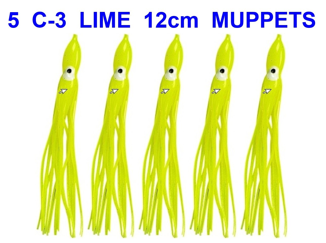 Fladen Assorted Colour Squid Muppet Lures 12cm X 10 Boat Sea Fishing ...