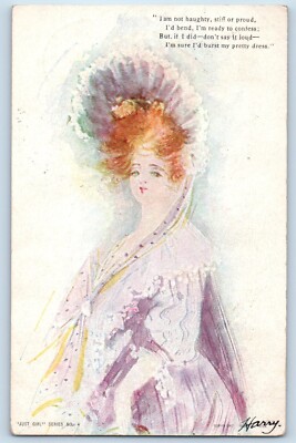 Hill Signed Postcard Pretty Girl Wearing Pretty Dress Saxton ...