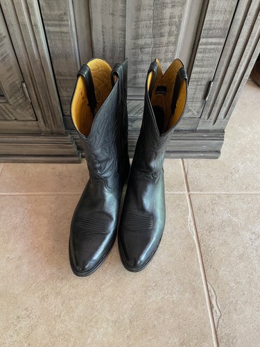 **Nocona Boots** Vintage Black Deertan Western Boots Size 12 D | eBay