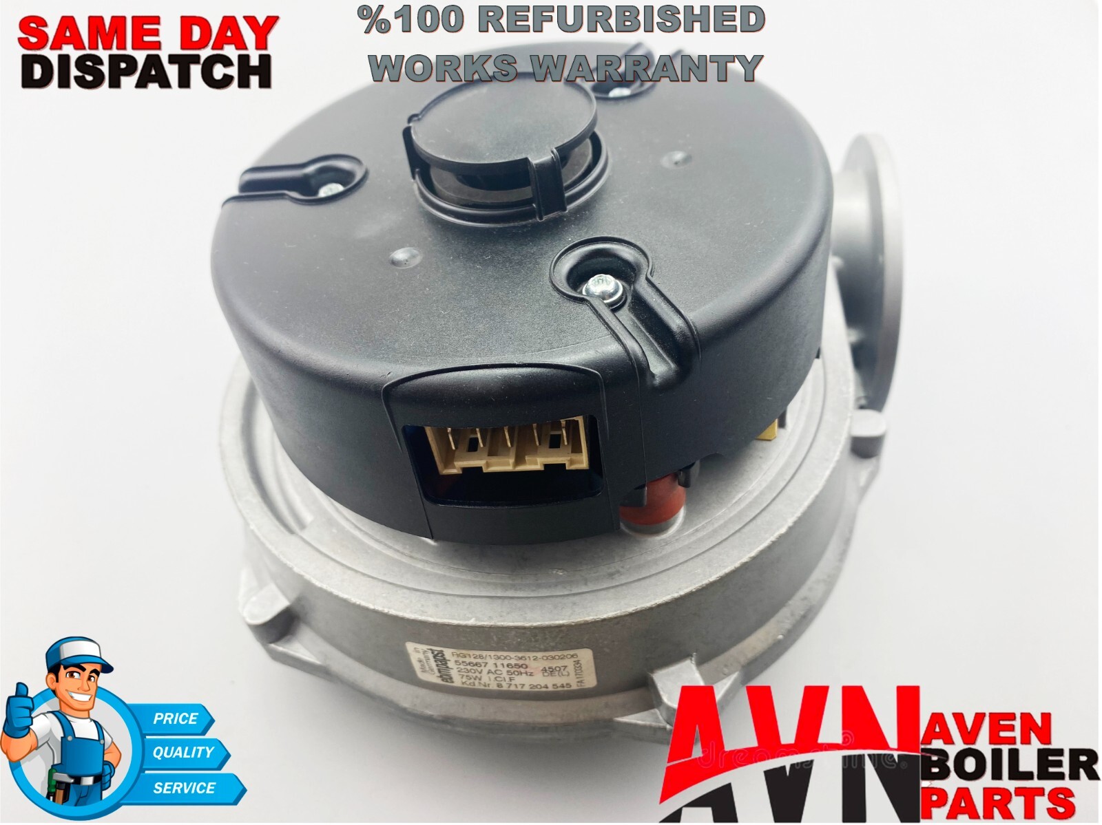 WORCESTER GREENSTAR JUNIOR 24I 28I BOILER FAN 87161160670 87172044530 ...