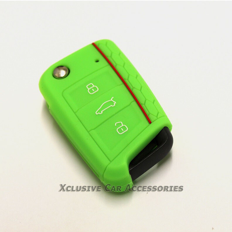Key Cover For VW Seat Skoda 3 Button Flip Key Fob Case Hull Silicone ...