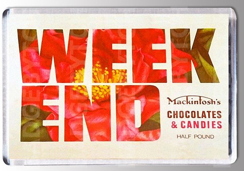 WEEKEND CHOCOLATES large FRIDGE MAGNET - CLASSIC 70's SWEET SHOP COOL ...