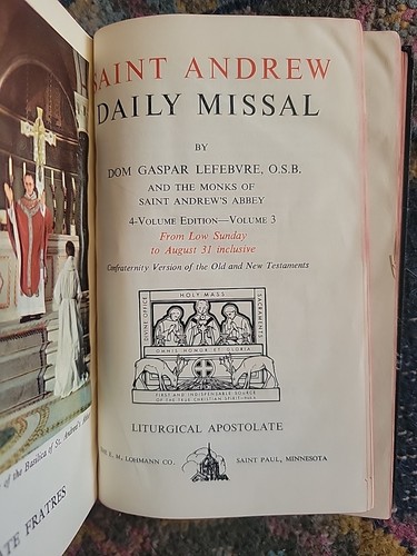 Saint Andrew Daily Missal Dom Gaspar Lefebvre O.S.B. Belgium 1958 | eBay