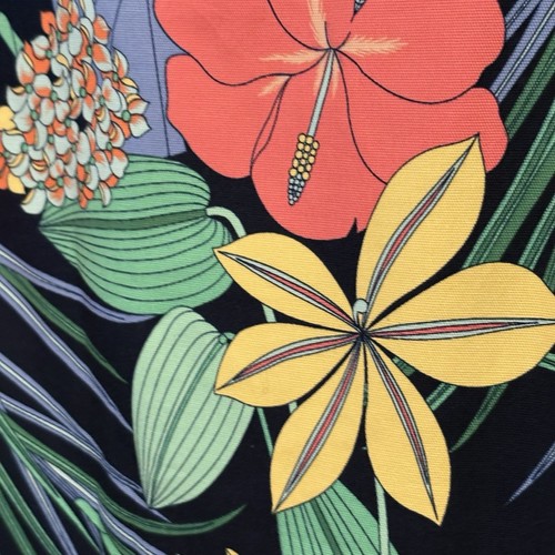 Talbots Skirt 8 Floral Bright Cotton Navy Blue Pink Tropical Modest ...