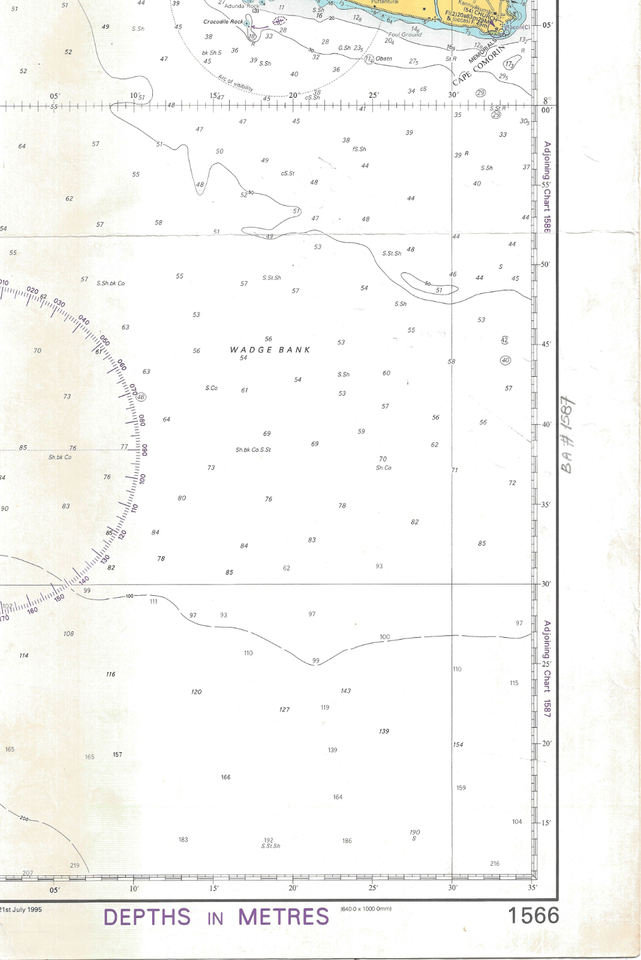 1566 Cape Comorin Cochin India West Coast Chart Map Maritime Nautical ...