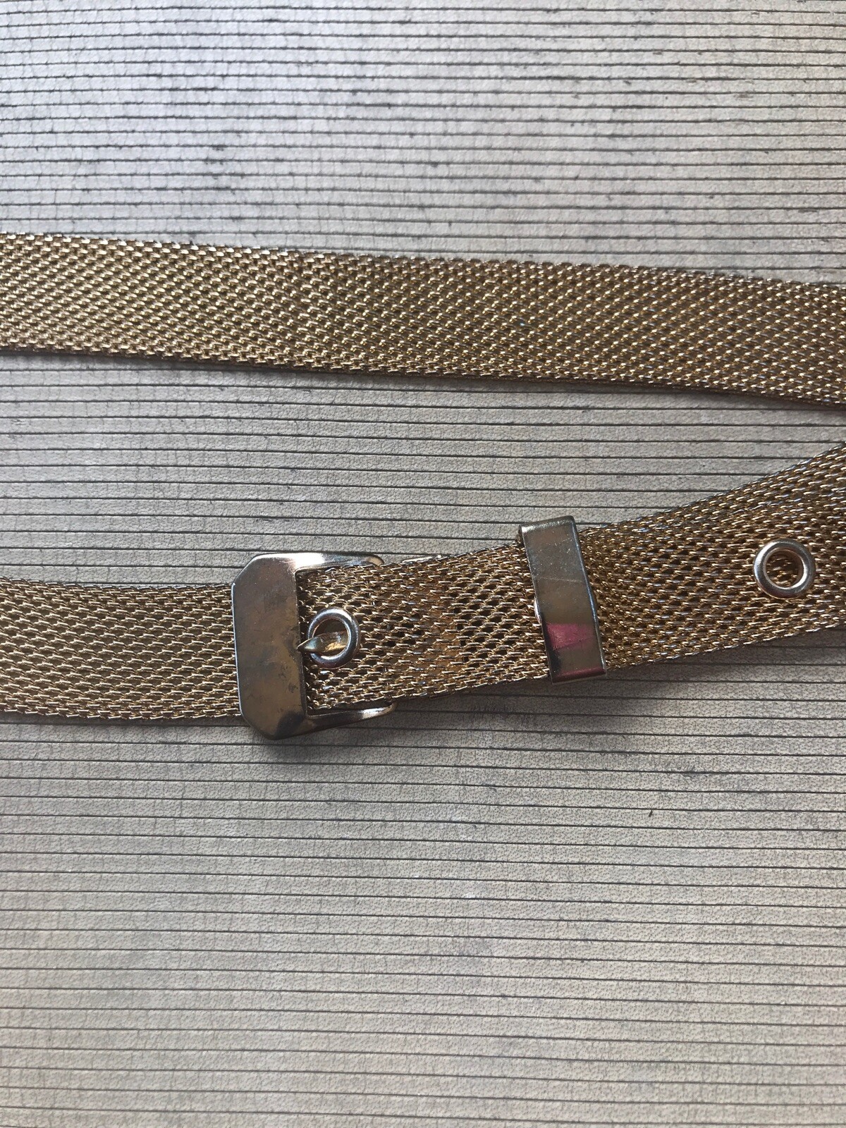 Vintage Metal Gold Tone Golden Chainmail Mesh Adjusta… - Gem