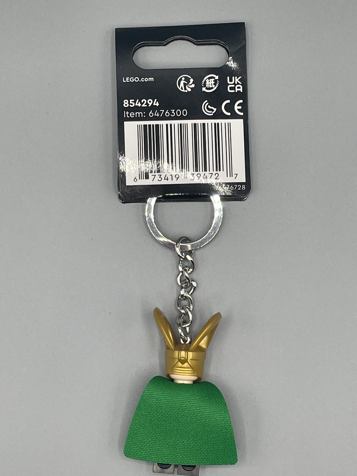 LEGO MARVEL 854294, LOKI Minifigure Keyring Keychain, Metal Ring w ...