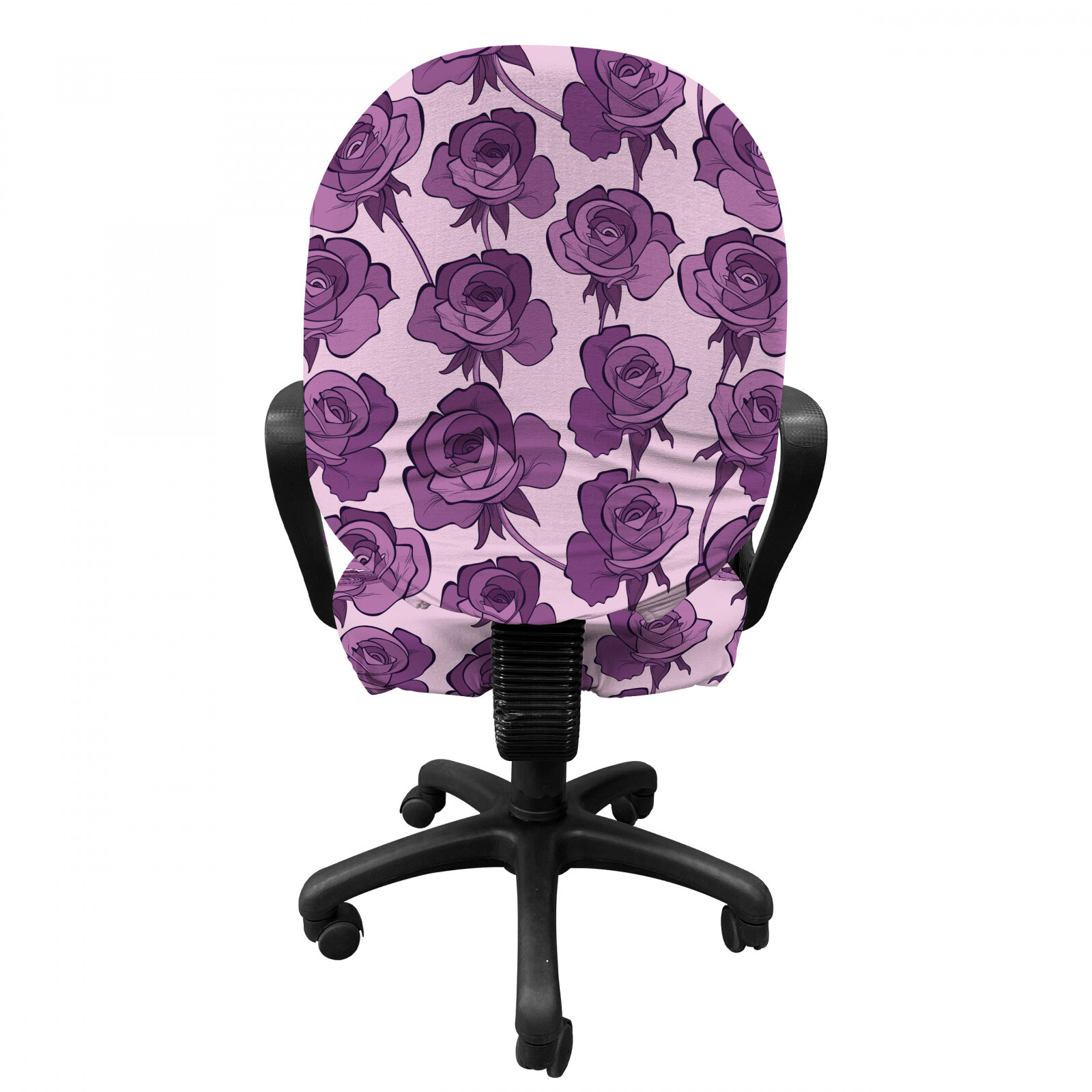 Floral Office Chair Slipcover Violet Tones Romantic Roses 8682719218482 ...