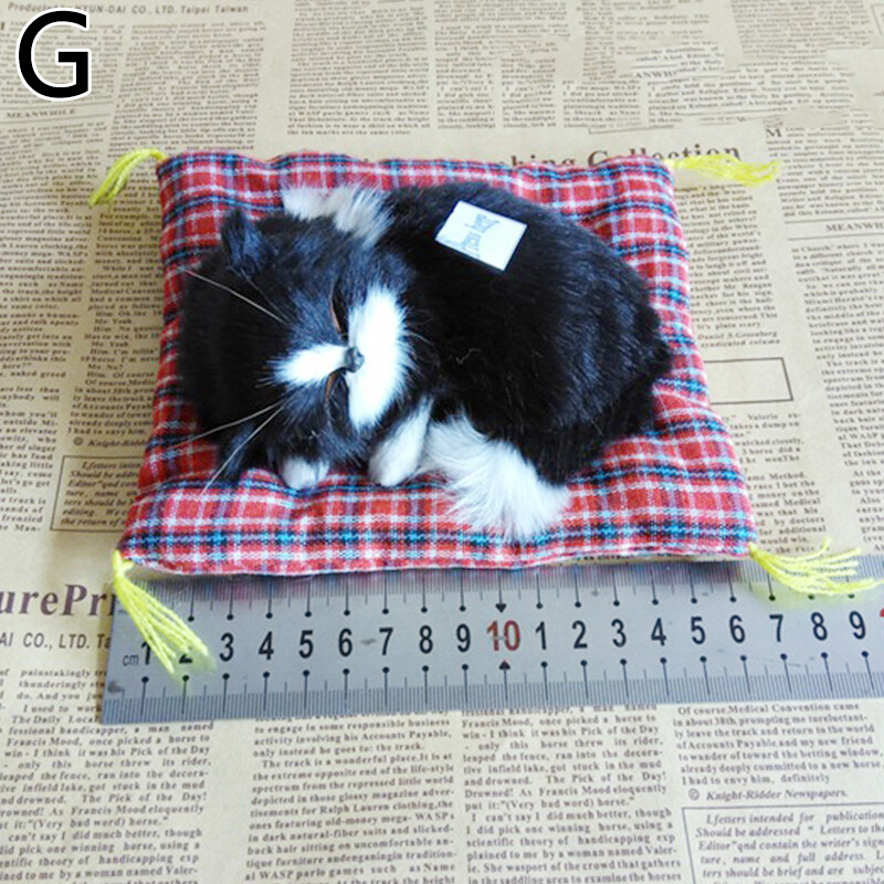 Cute Plush Stuffed Toy Realistic Simulation Sleeping Cat Kids Animal ...
