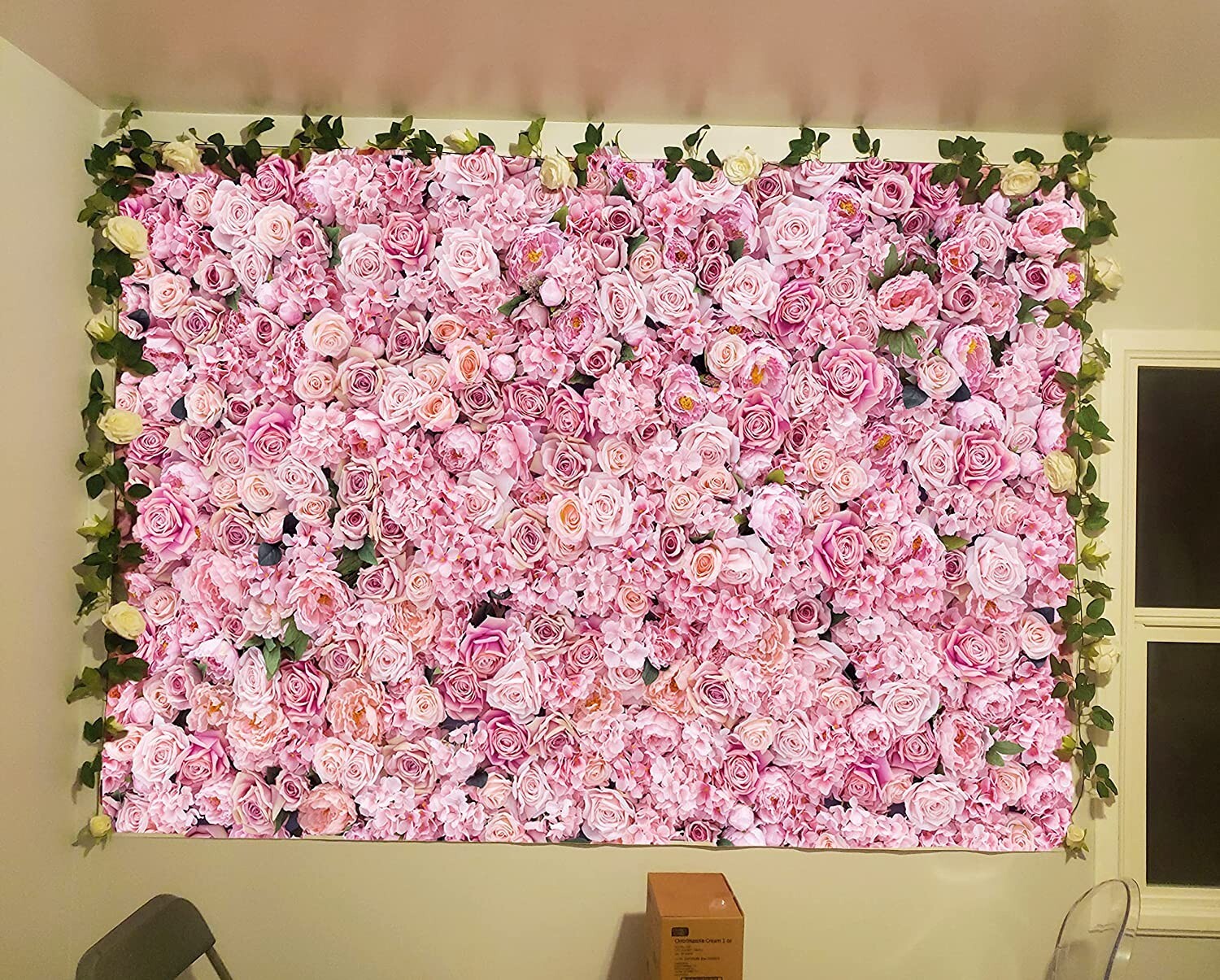 7X5 FT Floral Wall Backdrop Hot Pink Roses Curtain Vinyl Party ...