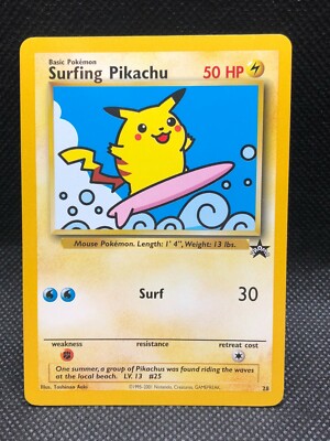 Surfing Pikachu # 28 Black Star Promo Set - Pokemon Card [1995-2001 ...