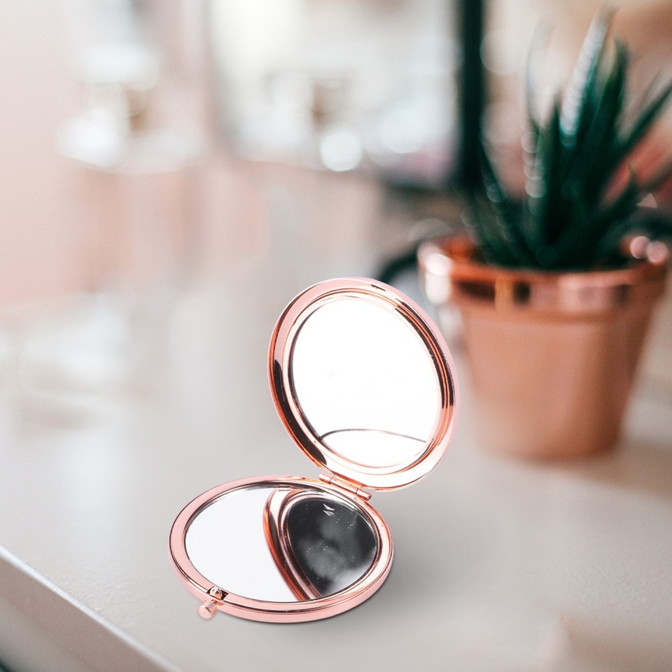 1Pc Creative Round Shape Folding Mirror Portable Exquisite Travel ...