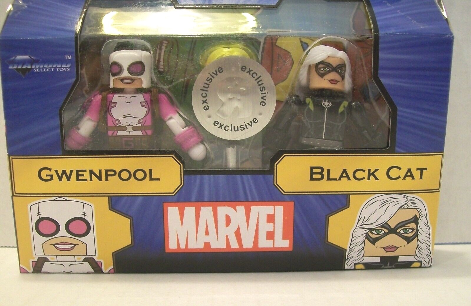 MARVEL MINIMATES GWENPOOL BLACK CAT 2 pack TRU Wave 24 excl 1st ...