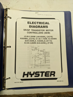HYSTER FORKLIFT ELECTRICAL DIAGRAMS SR/SP TRANSISTOR MOTOR CONTROLLERS ...
