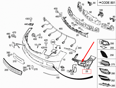 MERCEDES-BENZ C W204 Rechte rechte vordere Stoßstange A2048850865 NEUES ...