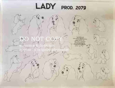 Original Disney Photostat Model Sheet - Lady From Lady And The Tramp | eBay