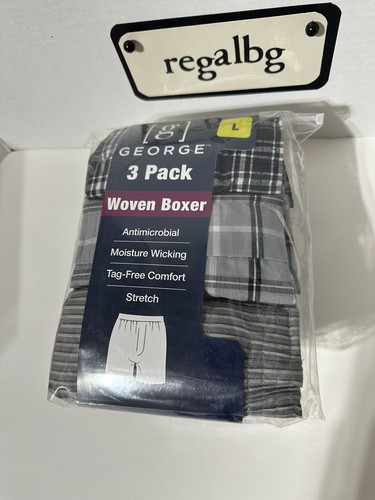 George Men's 3 Pack Striped Woven Boxers Size L - New | eBay