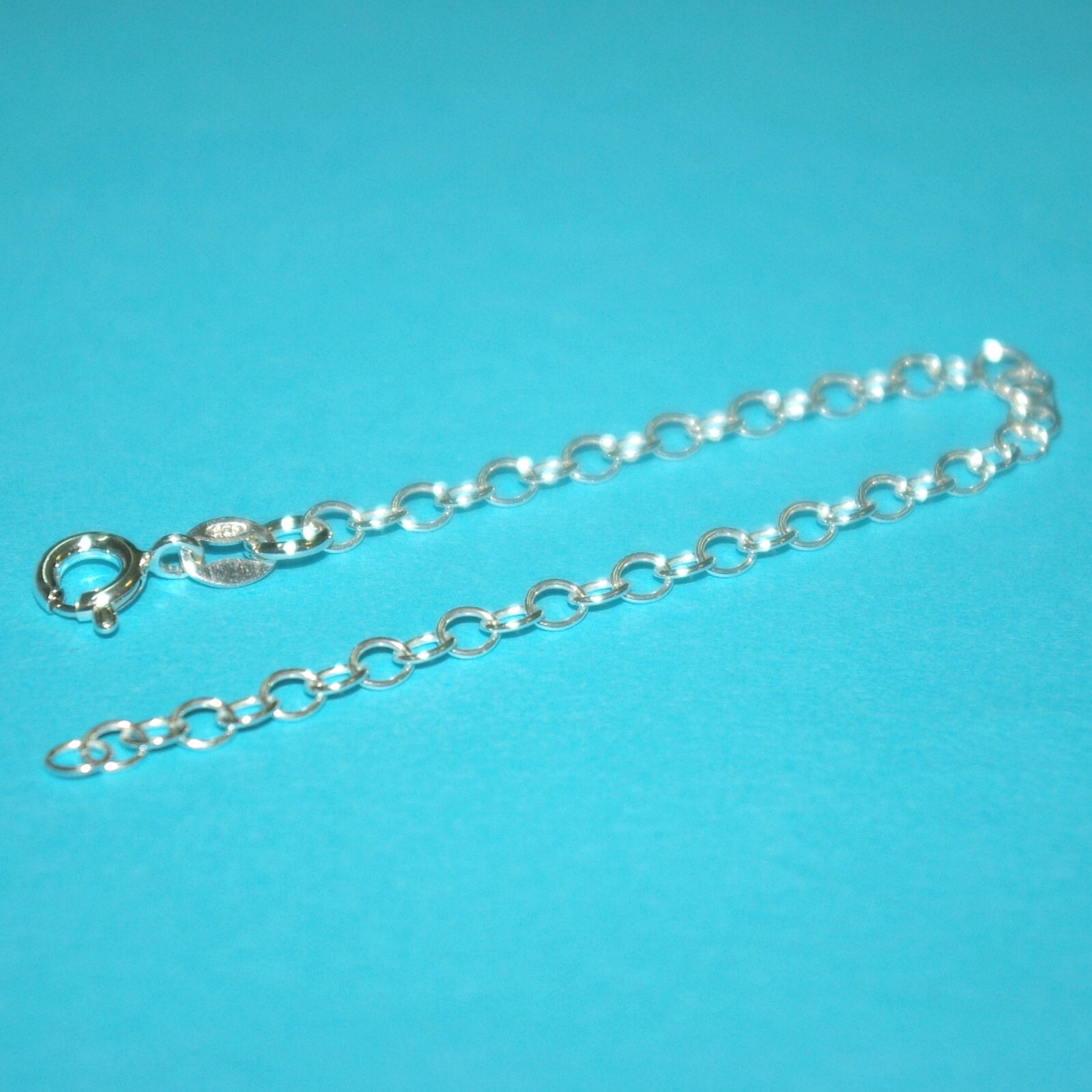 925 Sterling Silver 5" 12.5cm CHAIN EXTENDER with Spring Ring Clasp | eBay