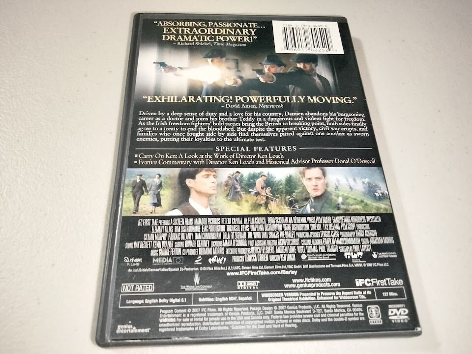 The Wind That Shakes the Barley DVD Ken Loach Cillian Murphy ...
