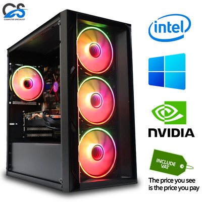 Fast Core i5-12400F Gaming PC NVIDIA RTX 5060 32GB RAM 1TB M.2 -Windows ...
