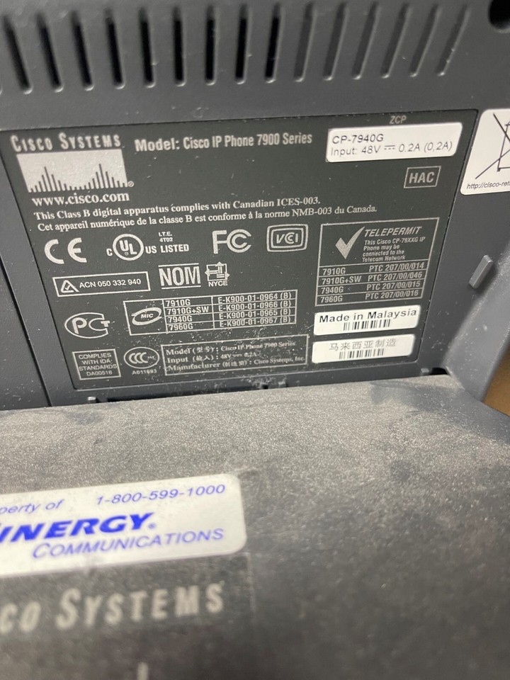 Cisco IP Phone 7900 Series 7940 VOIP 2-Button Business Phone CP-7940G ...