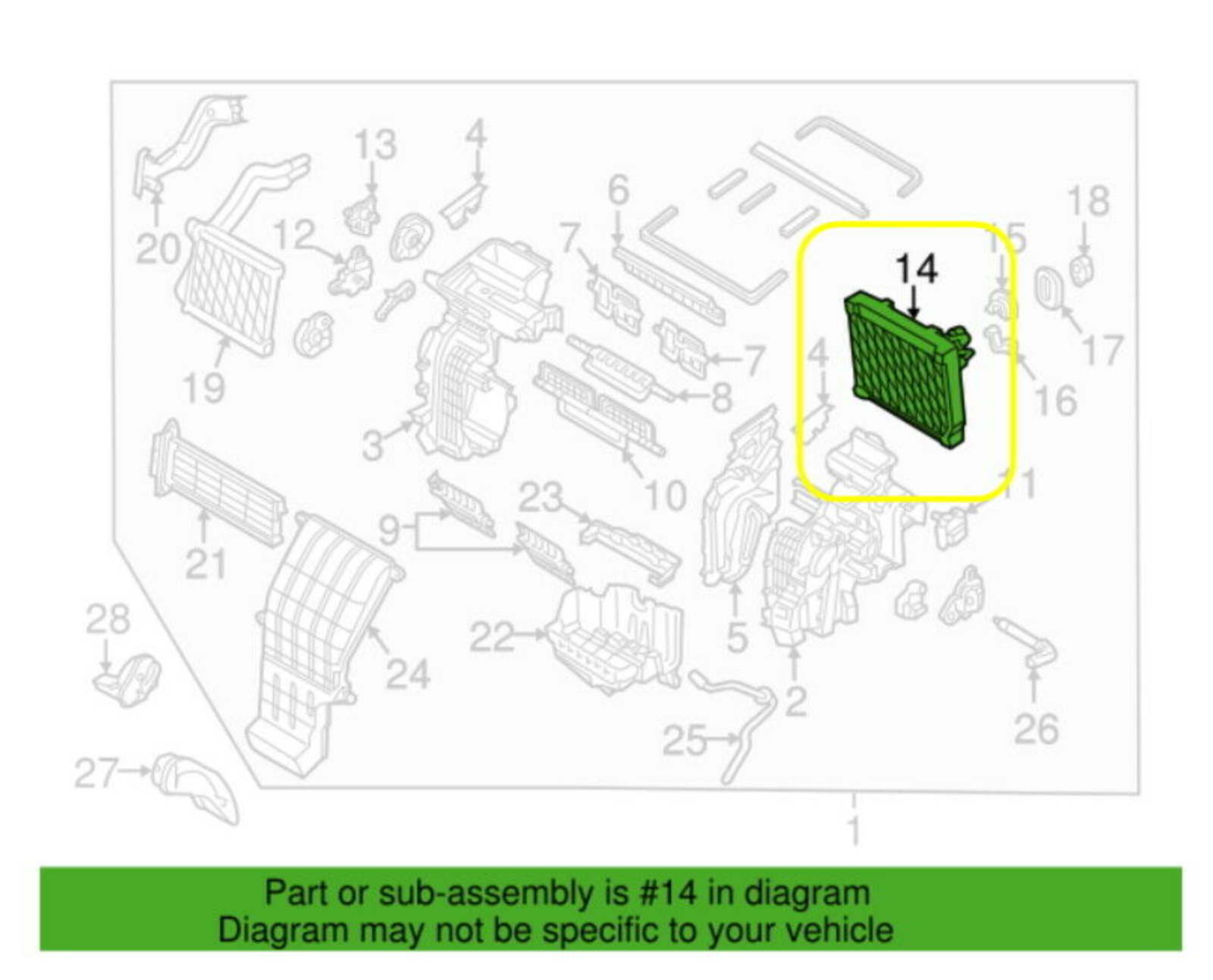 OEM 97139-AA000 Evaporator Assy Ups# Genuine for Hyundai Elantra 2021 ...