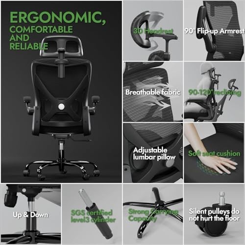 Ergonomic Office Chair - X-Shaped Computer Desk Chair Comfy, Gaming ...