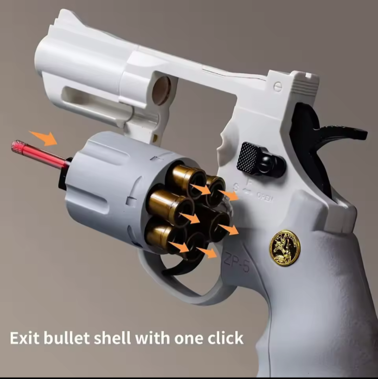 Continuous Firing ZP5 357 Revolver Launcher Pistol Soft Dart Bullet ...