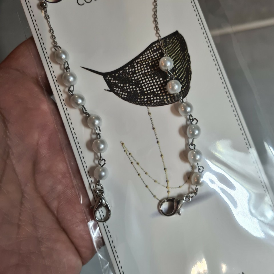 *US SELLER* Face Mask Pearl Bead Chain Necklace, Mask Holder, Mask ...