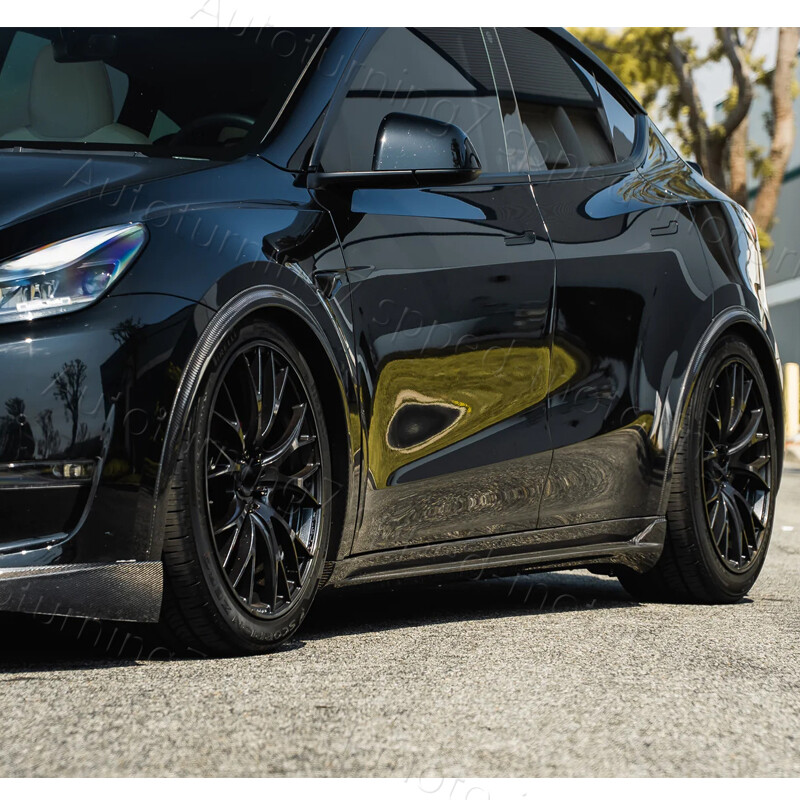For Tesla Model Y 2020-23 Dry Carbon Fiber Wheel Arch Fender Flares ...