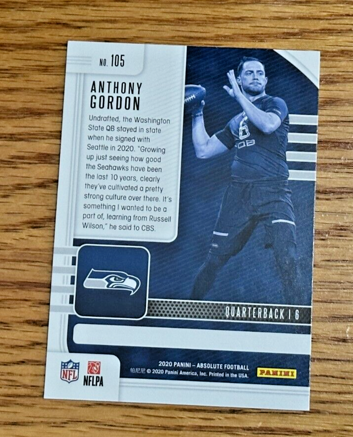 ANTHONY GORDON 2020 Panini Absolute #105 Rookie RC Foil | eBay