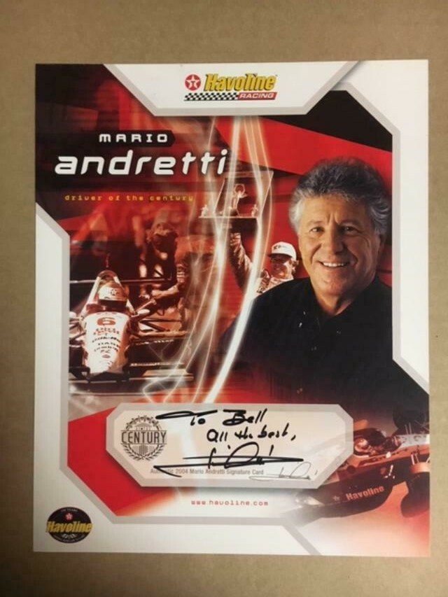 Mario Andretti Signed 8x10 Color Signature Card with COA | eBay