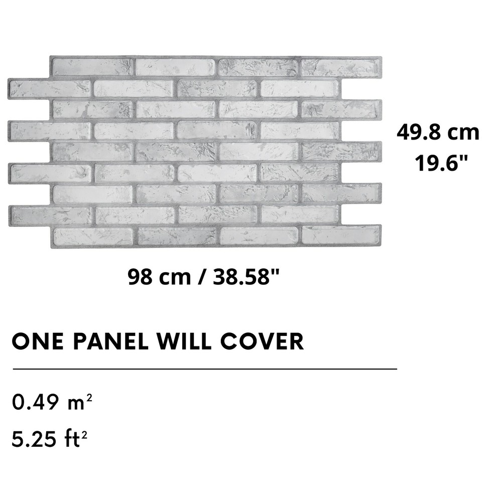 Stone Brick Effect PVC Plastic Wall Covering Panels Decorative Cladding ...