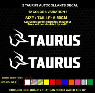 2 TAURUS autocollant Véritable decal autocollant STICKERS IMPERMÉABLE ...