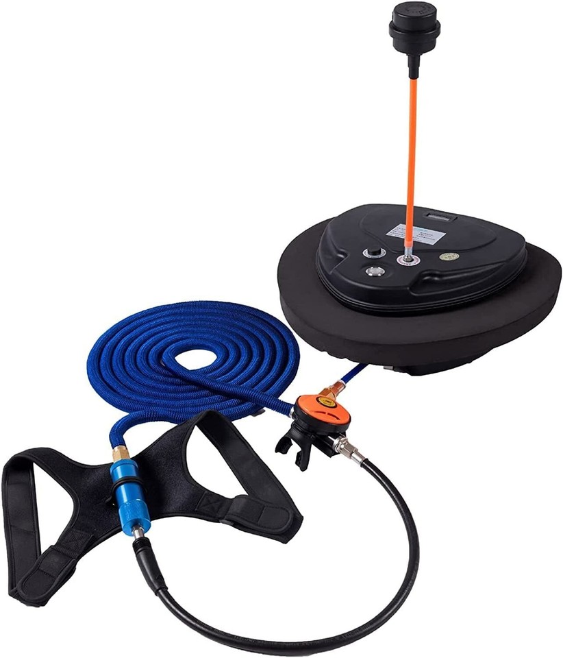 Floating 3-5 hr. Rechargeable Diving Air Compressor Hookah Dredge Kit ...