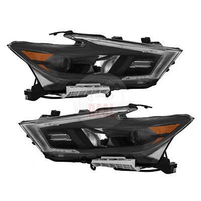 For 2016-2018 Nissan Maxima S SL SV LED DRL Black Projector Headlights ...