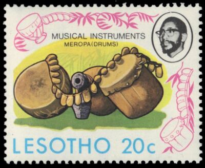 LESOTHO 177 - Musical Instruments of the Basotho "Meropa Drums ...